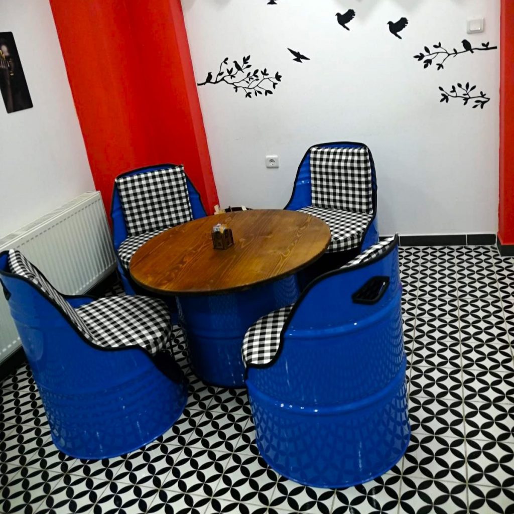 Varil Oturma Grupları - Retro Wooden l Ev ve Cafe Dekorasyon